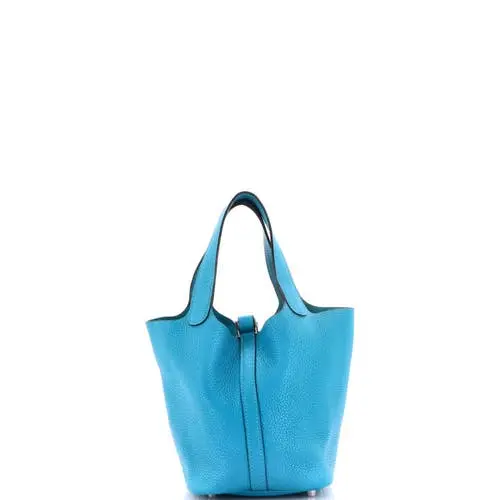 Hermès Picotin Lock Bag Clemence Pm - Turquoise