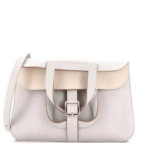 Hermès Halzan 31 Bag Clemence - Gris Perle