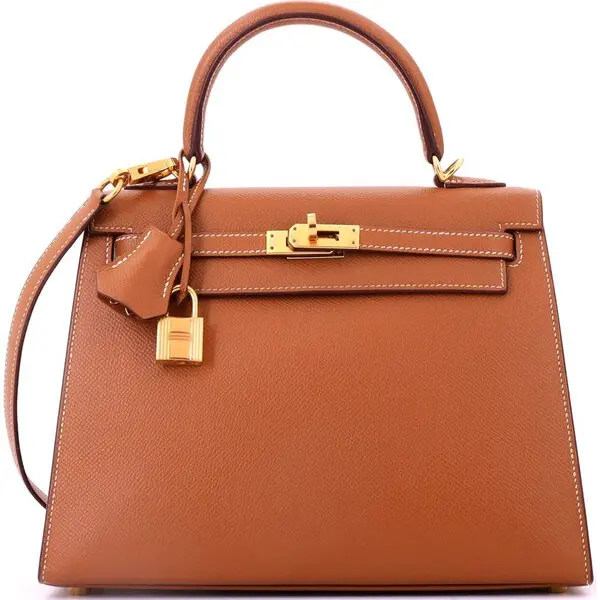 Hermès Kelly Handbag 25 Brown Epsom With Hardware - Gold