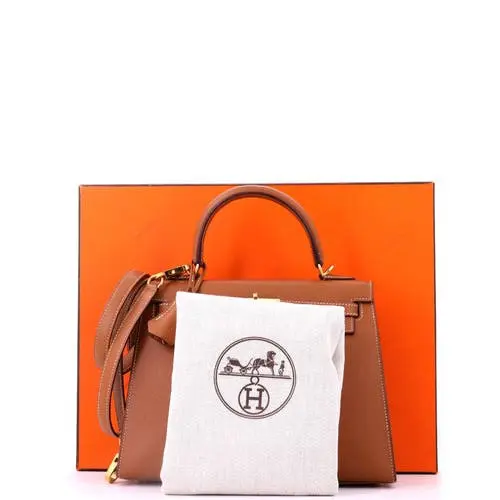 Hermès Kelly Handbag 25 Brown Epsom With Hardware