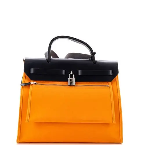 Hermès Herbag Zip Leather And Toile 31 - Yellow