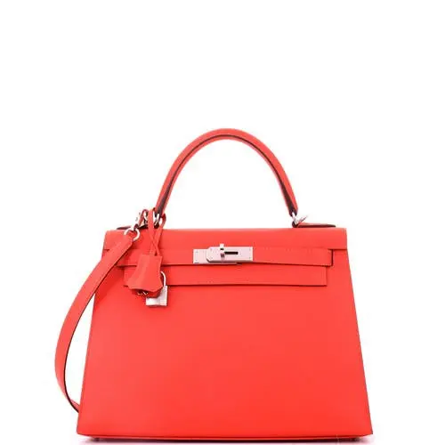Hermès Kelly Handbag Orange Epsom With Palladium Hardware 28 - Capucine