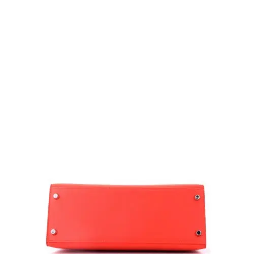 Hermès Kelly Handbag Orange Epsom With Palladium Hardware 28 - Capucine