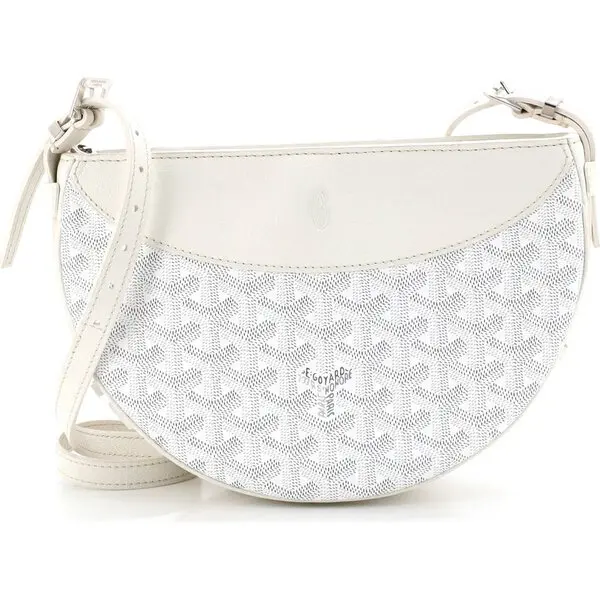 Goyard Hirondelle Shoulder Bag Coated Canvas And Leather - White