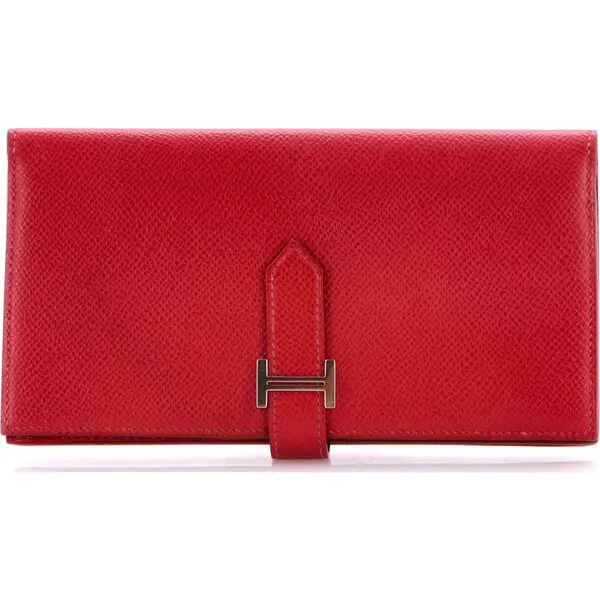Hermès Bearn Wallet Epsom Long - Rubis