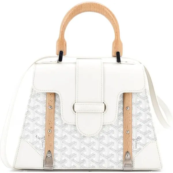 Goyard Saigon Top Handle Bag Coated Canvas Pm - White