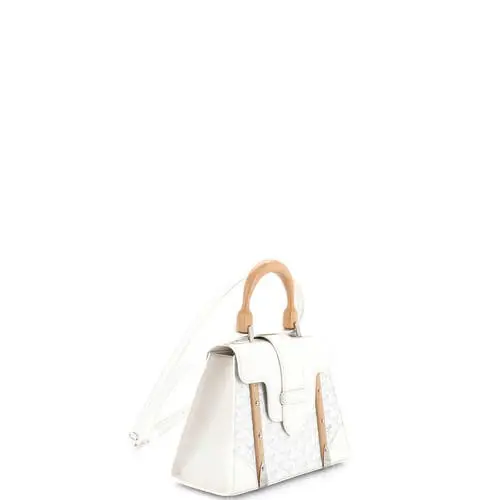 Goyard Saigon Top Handle Bag Coated Canvas Pm - White