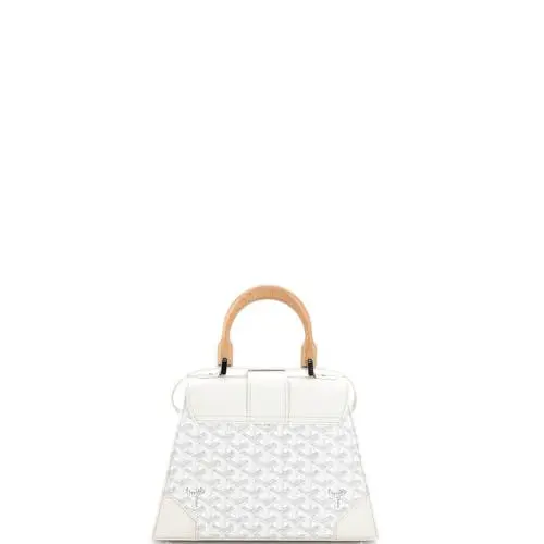 Goyard Saigon Top Handle Bag Coated Canvas Pm - White
