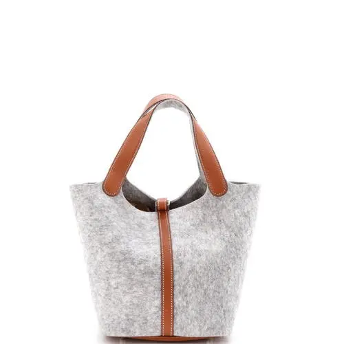 Hermès Picotin Lock Bag Felt With Leather Mm - Gris Clair