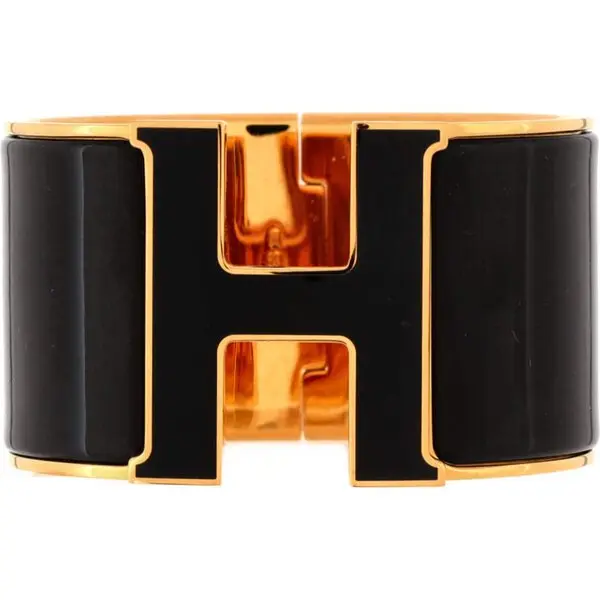 Hermès Clic H Bracelet Enamel Extra Wide - Black