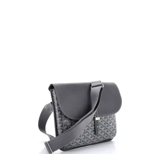 Goyard Coursier Messenger Bag Coated Canvas And Leather - Grey