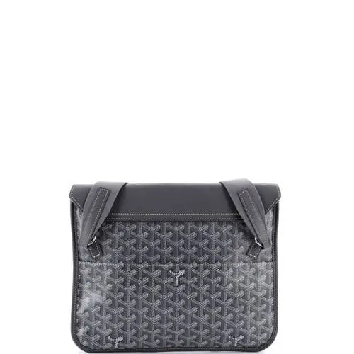 Goyard Coursier Messenger Bag Coated Canvas And Leather - Grey