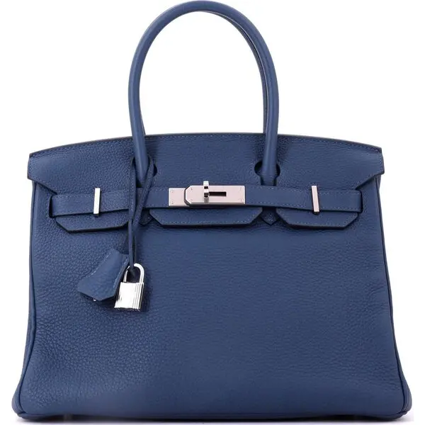 Hermès Birkin Handbag Blue Togo With Palladium Hardware 30 - Deep Blue