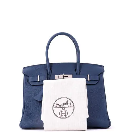Hermès Birkin Handbag Blue Togo With Palladium Hardware 30 - Deep Blue