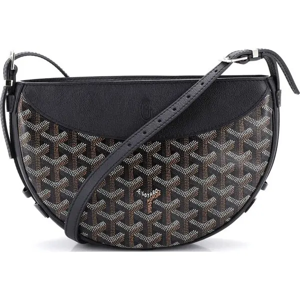 Goyard Hirondelle Shoulder Bag Coated Canvas And Leather - Black