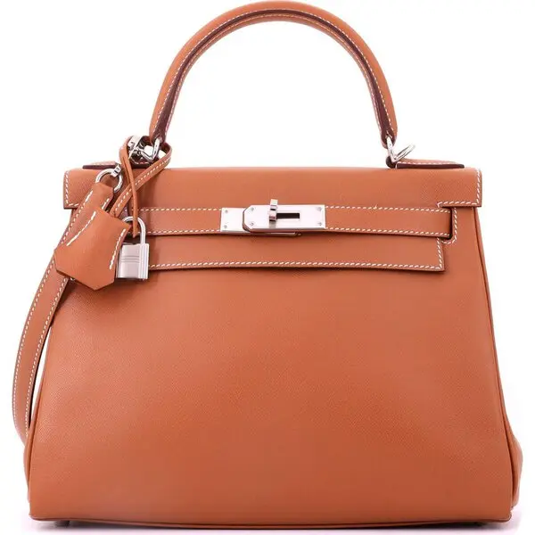 Hermès Kelly Handbag Madame With Palladium Hardware 28 - Gold