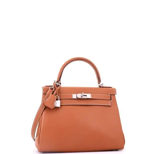 Hermès Kelly Handbag Brown Madame With Palladium Hardware 28