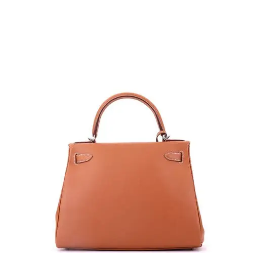 Hermès Kelly Handbag Brown Madame With Palladium Hardware 28