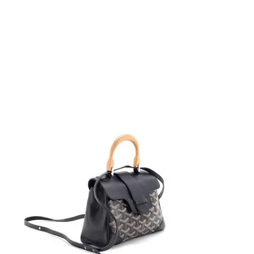 Goyard Saigon Top Handle Bag Coated Canvas With Leather Mini
