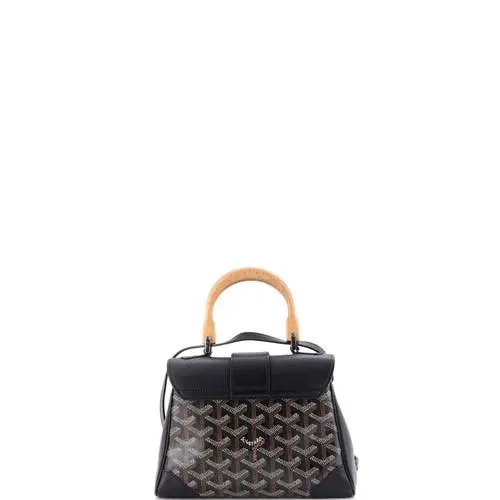 Goyard Saigon Top Handle Bag Coated Canvas With Leather Mini