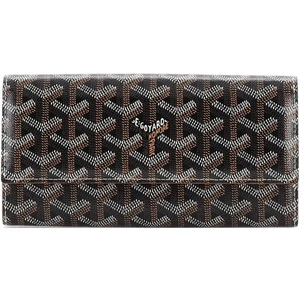 Goyard Varenne Wallet Coated Canvas Long - Black