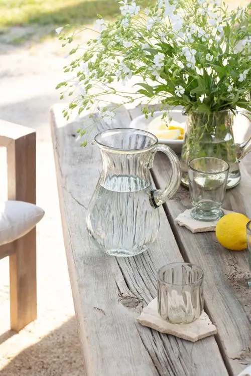 VILLA LUA HOME Handblown Fluted Pitcher