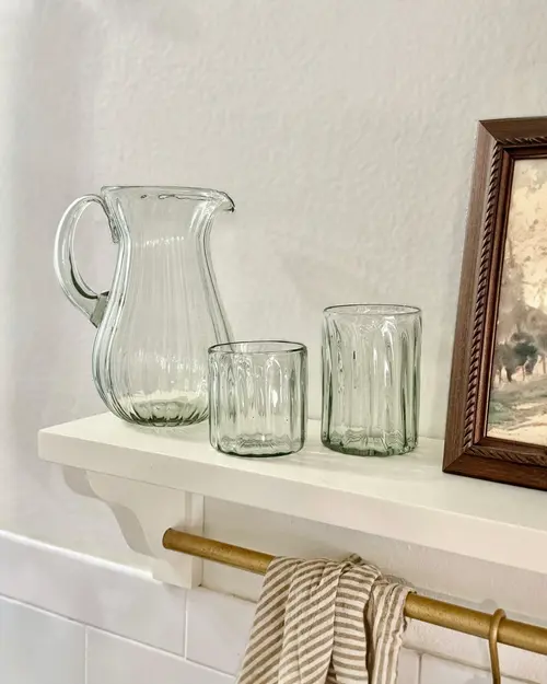 VILLA LUA HOME Handblown Fluted Pitcher