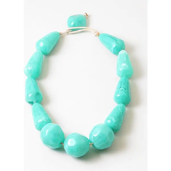 ERIN MCDERMOTT JEWELRY Aqua Beaded Necklace - Blue-green