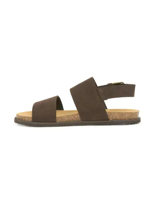 CELTIC & CO. Buckled Double Strap Sandals - Chocolate Brown