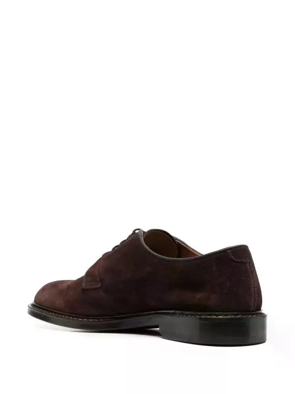 DOUCAL'S Lace-up Suede Derby Shoes - Brown