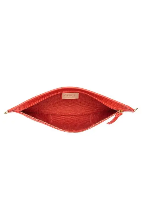Clare V. Grande Diamond Perforated Leather Belt Bag - Bright Poppy