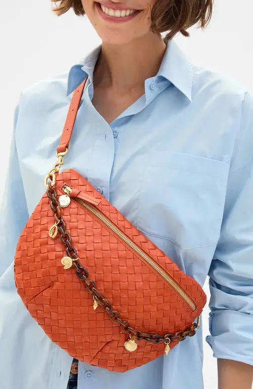 Clare V. Medium Grande Woven Leather Belt Bag - Saltillo
