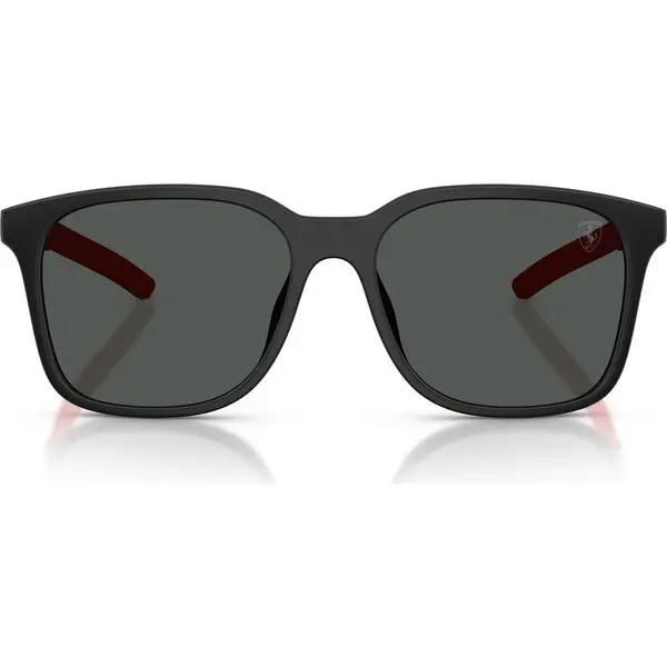 SCUDERIA FERRARI 57mm Square Sunglasses - Black Matte/dark Grey