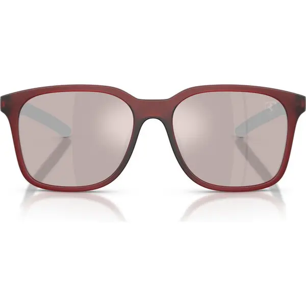 SCUDERIA FERRARI 57mm Square Sunglasses - Red Bordeaux Matte/purple