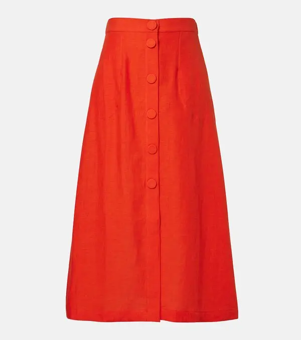 ERES Amusante Linen Midi Skirt - Orange