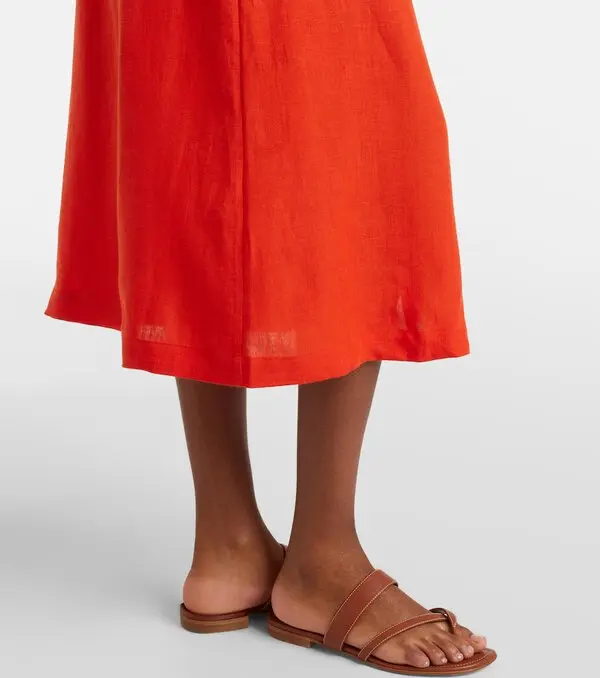 ERES Amusante Linen Midi Skirt - Red