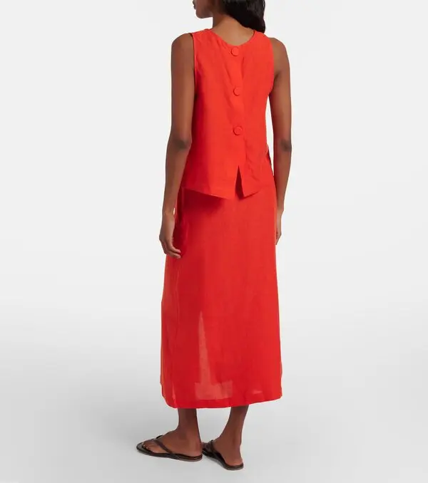 ERES Amusante Linen Midi Skirt - Red