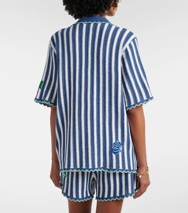 ALEMAIS Crochet Striped Cotton Shirt