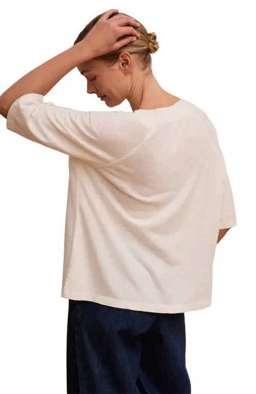 CELTIC & CO. Linen Blend Short Sleeve Swing Top