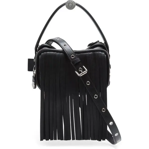 Acne Studios Camero Kit Fringe Leather Handbag - Black