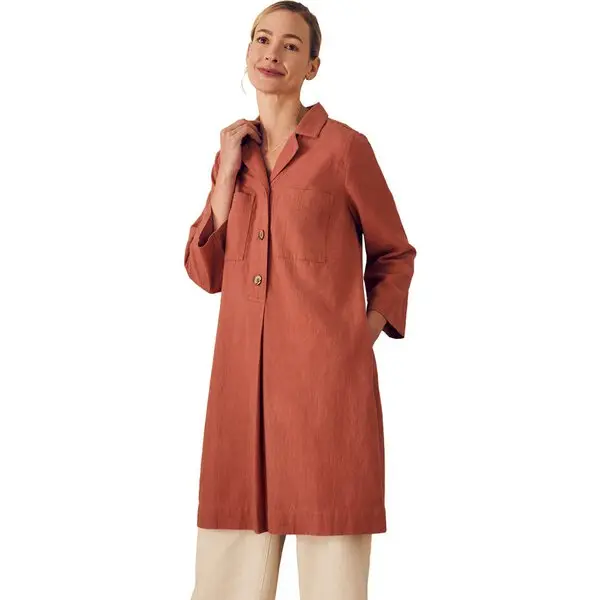 CELTIC & CO. Placket Detail Knee-length Shirt Dress