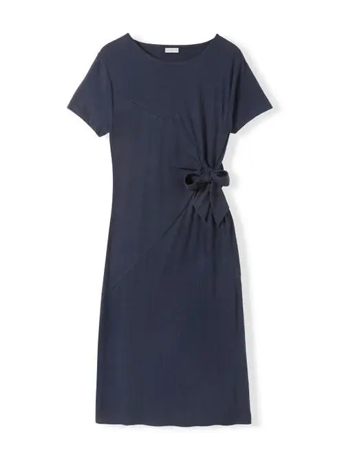 CELTIC & CO. Knot-detail Jersey Dress - Navy