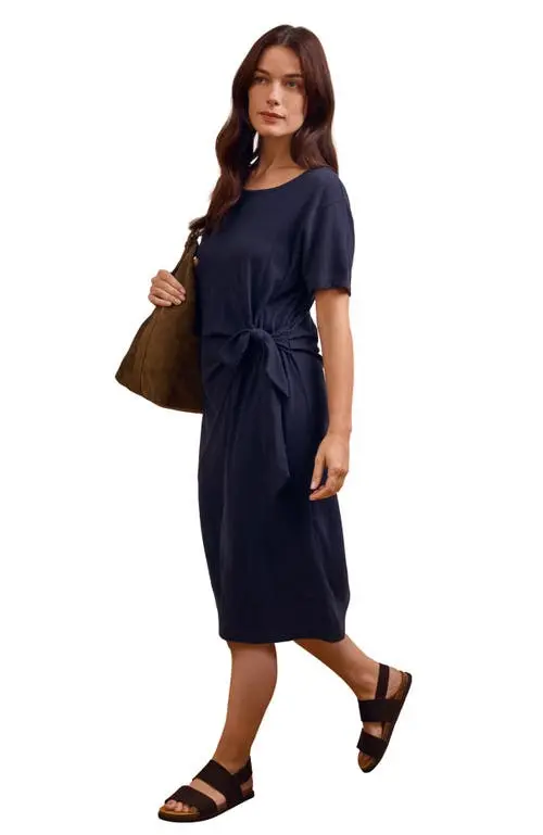 CELTIC & CO. Knot-detail Jersey Dress - Navy