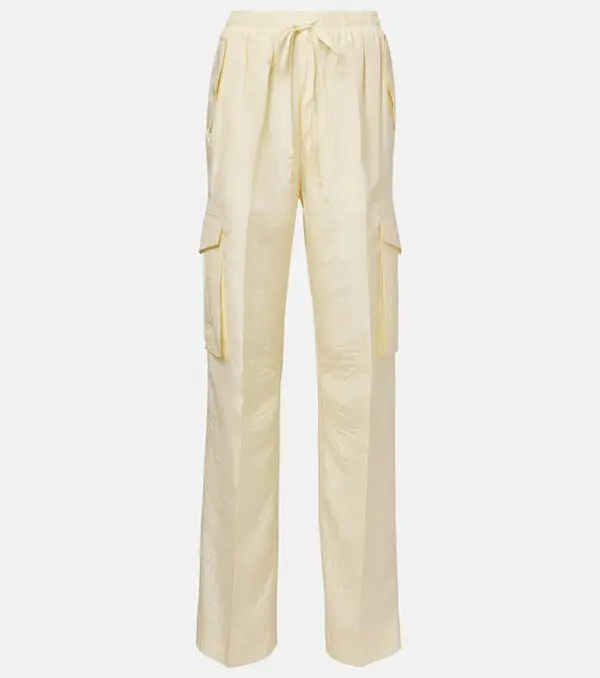 Phoebe Philo Silk Cargo Trousers - Yellow