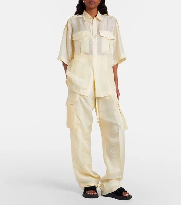 Phoebe Philo Silk Cargo Trousers