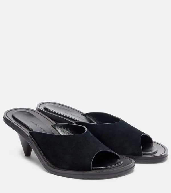 Phoebe Philo Suede Mules - Black