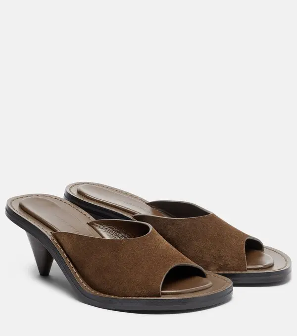 Phoebe Philo Suede Mules - Brown