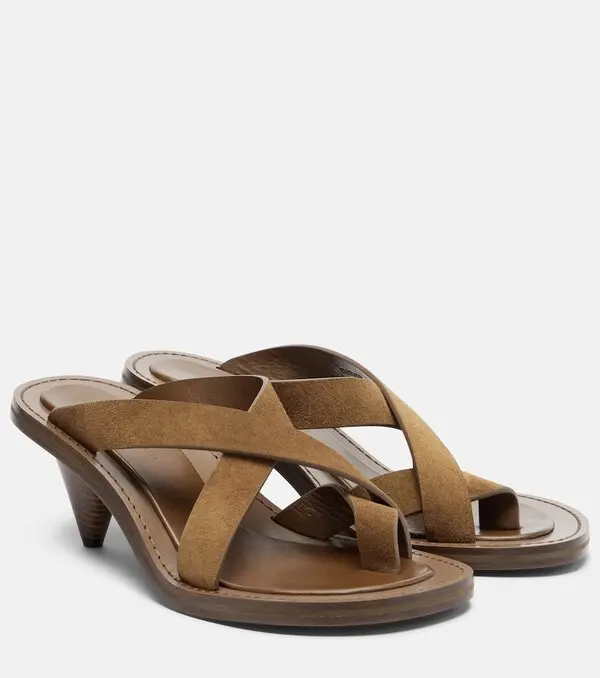 Phoebe Philo Suede Sandals - Brown