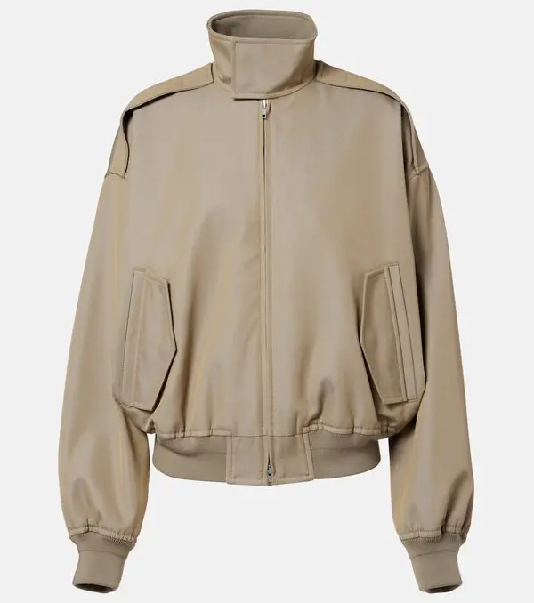 Phoebe Philo Harrington Cotton Twill Bomber Jacket - Beige