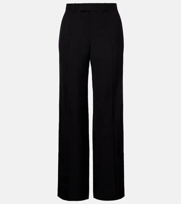 Phoebe Philo Mid-rise Wool Straight Leg Trousers - Black